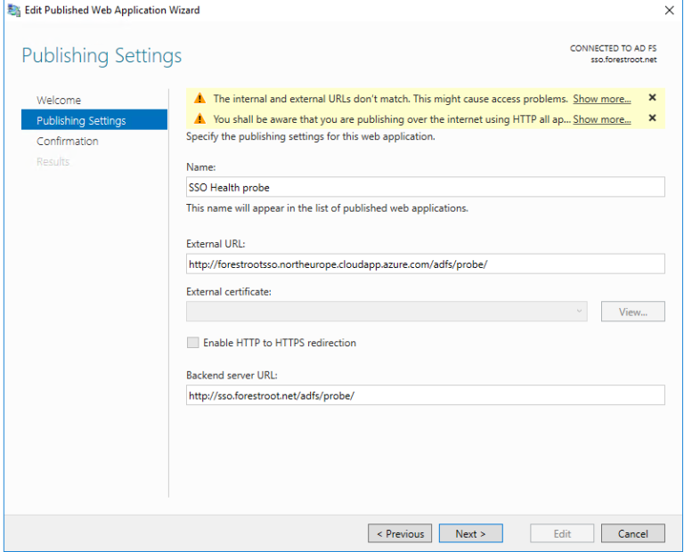 ADFS behind Azure Traffic Manager